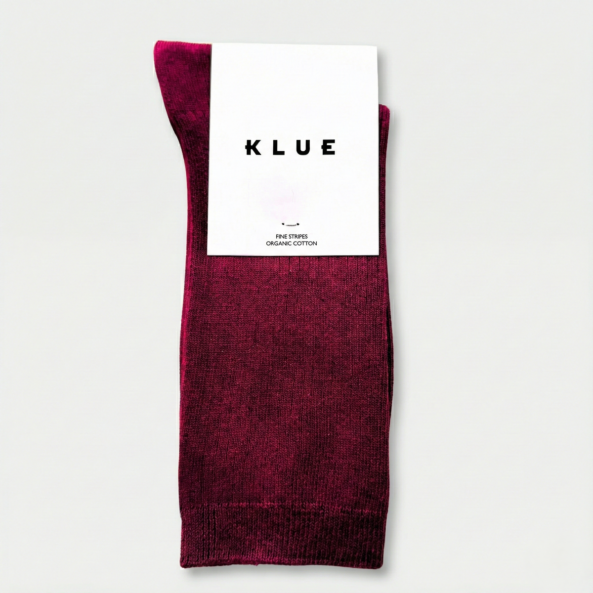 KLUE Organic Cotton Solid Fine Stripes socks | Burgundy
