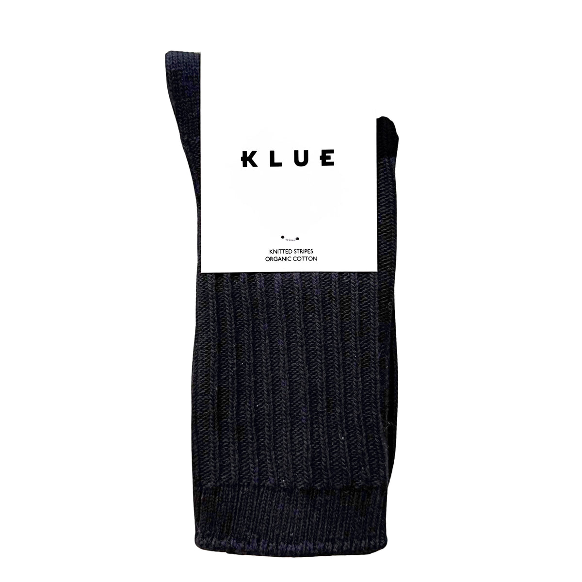KLUE Organic Cotton Solid Knitted Stripes socks | Black