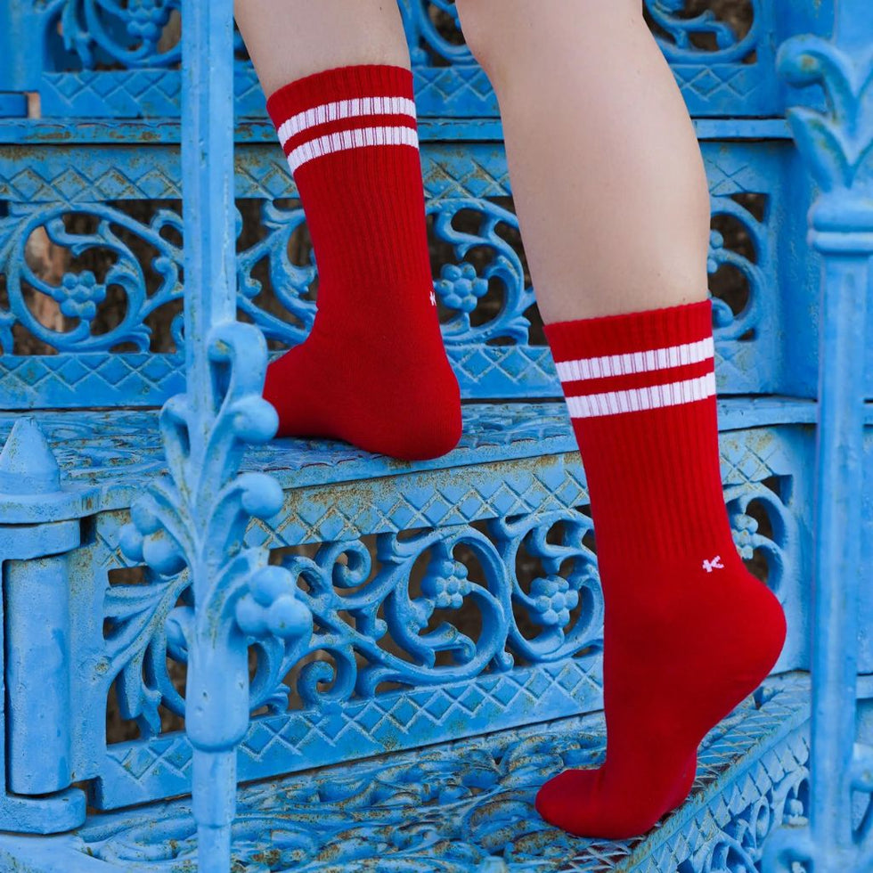 KLUE Organic Cotton Solid Fine Stripes socks | Beige